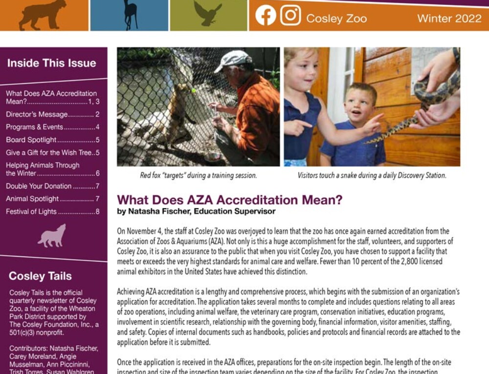 Fall 2022 Cosley Tails Newsletter – Cosley Zoo